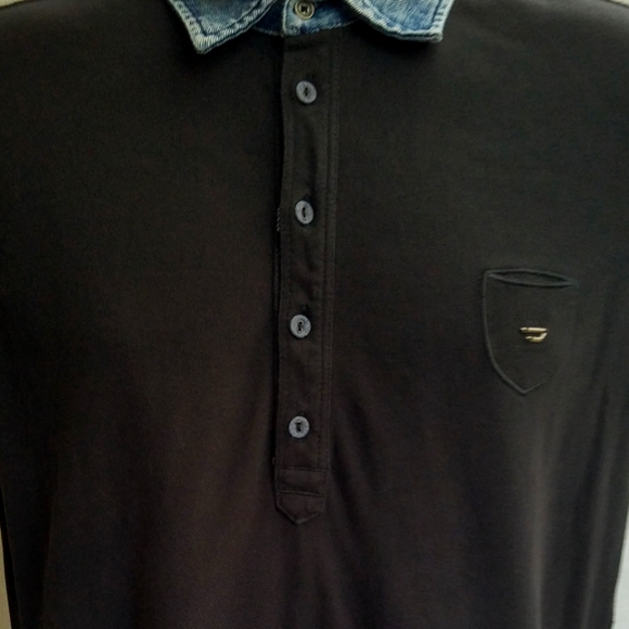 Diesel | Shirts | Mens Diesel Blackdenim Polo Shirt | Poshmark